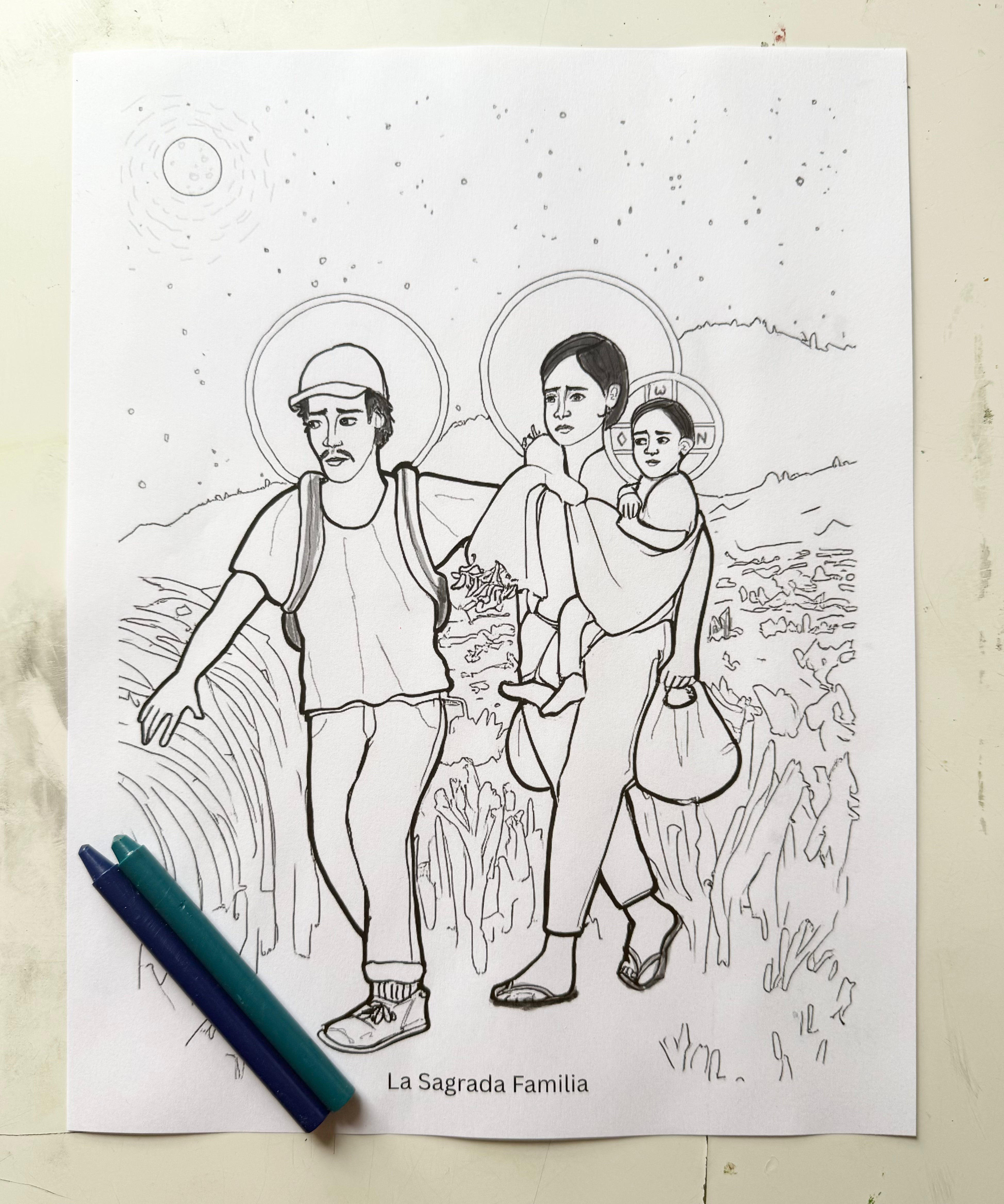 La Sagrada Familia Coloring Page – Kelly Latimore Icons