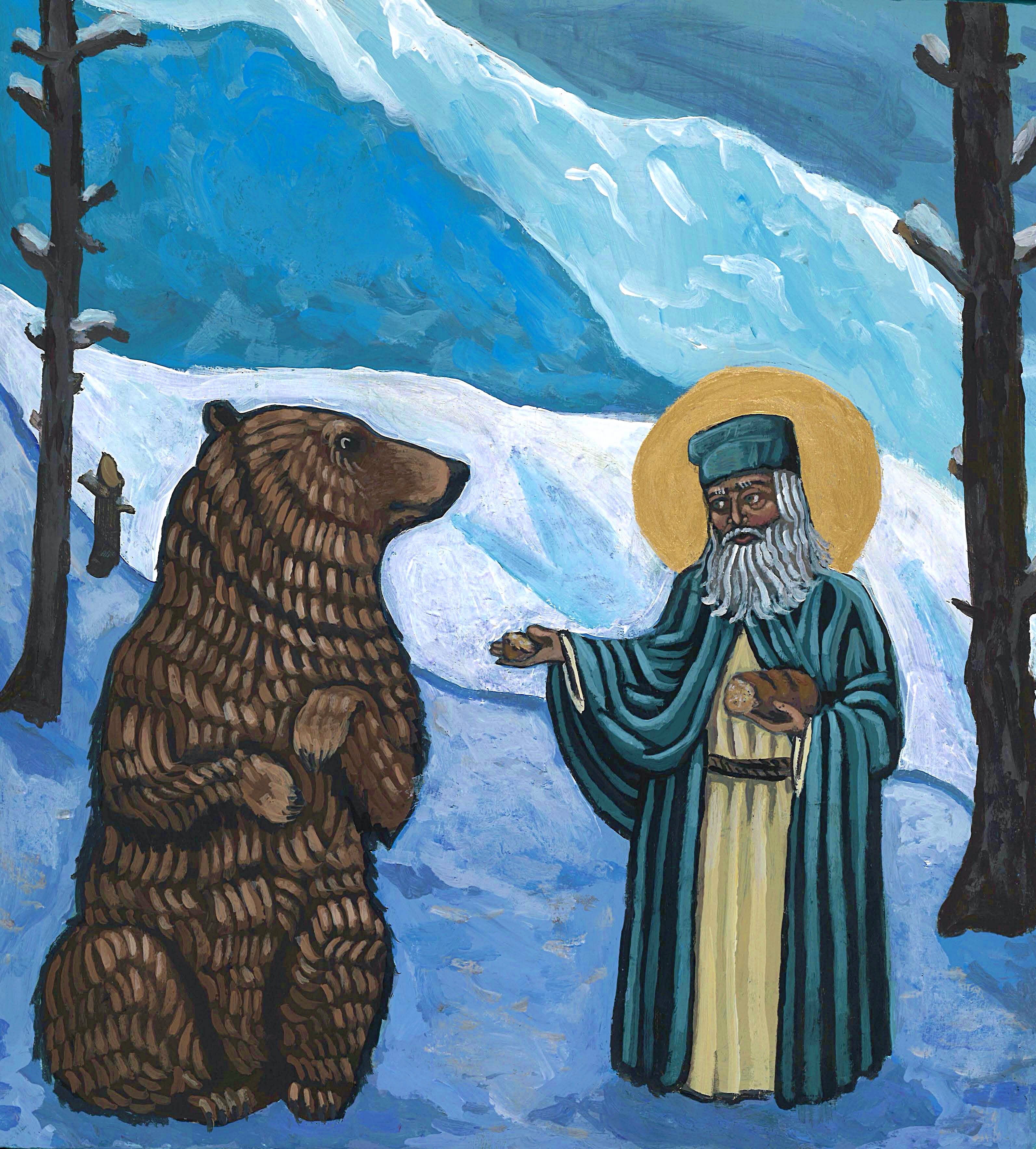 St. Seraphim and Bear – Kelly Latimore Icons