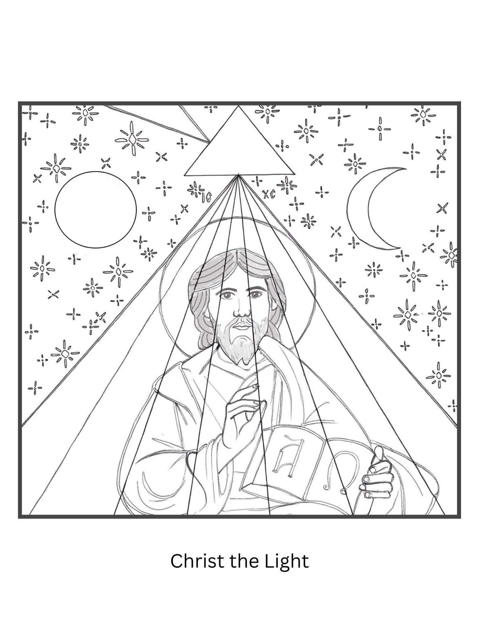 Christ the Light Coloring Page – Kelly Latimore Icons