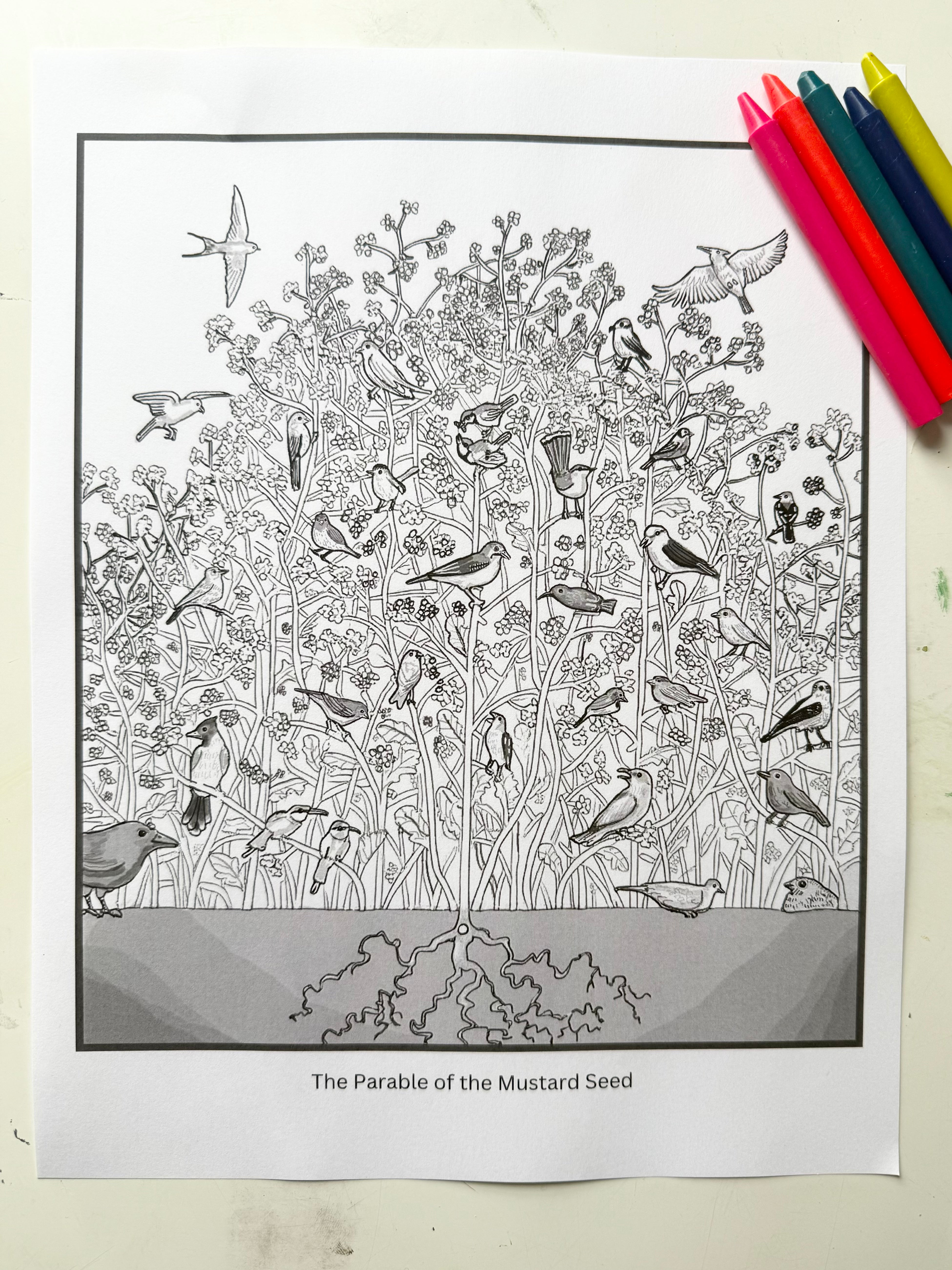 The Parable of the Mustard Seed Coloring Page – Kelly Latimore Icons