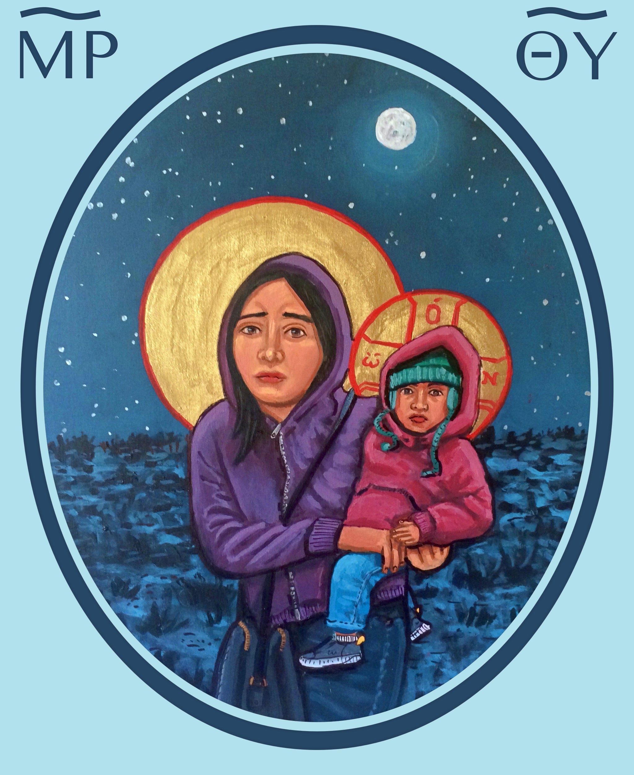 Our Lady of the Journey 1 Wood Print – Kelly Latimore Icons