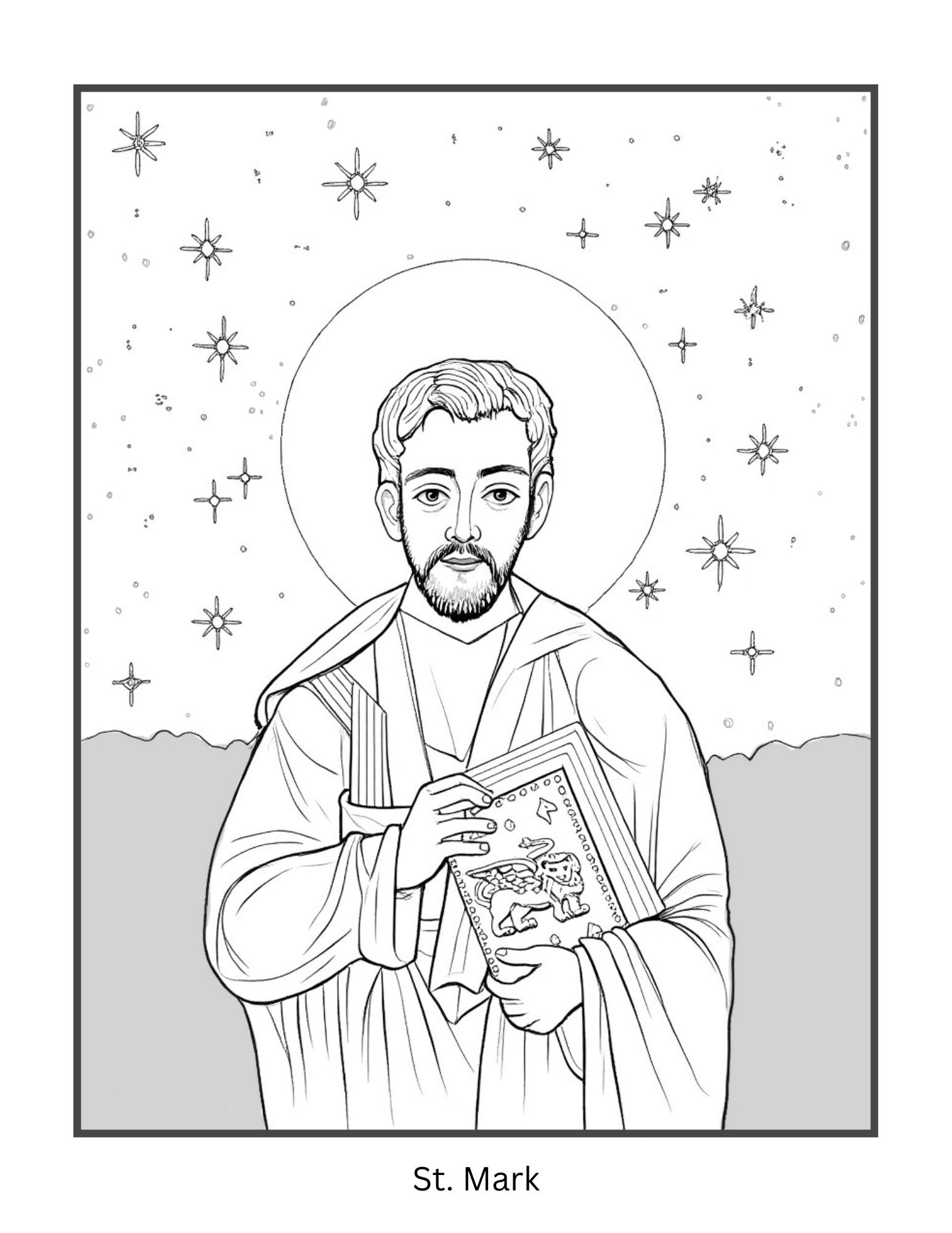St. Mark Coloring Page – Kelly Latimore Icons